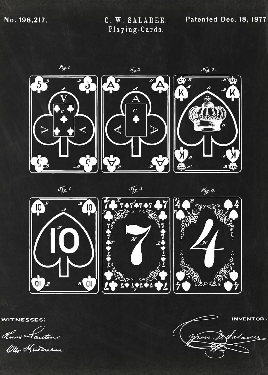 'Playing Cards patent' Poster by Cristina Romero | Displate