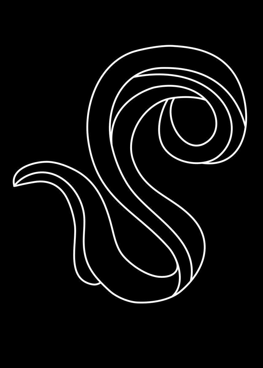 'Initial S line art' Poster, picture, metal print, paint by Hendri ...