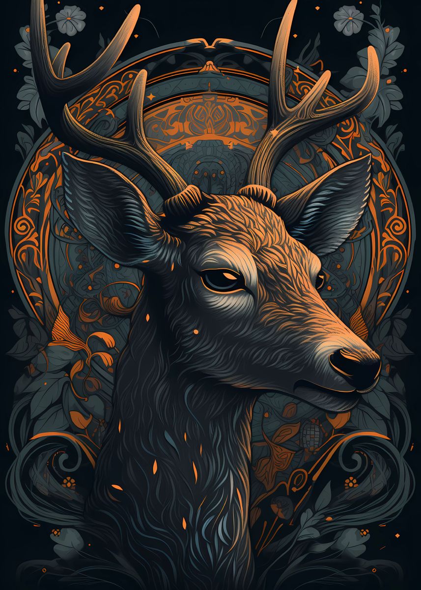 'Deer Enchanted worldview' Poster by Anissa Huston | Displate
