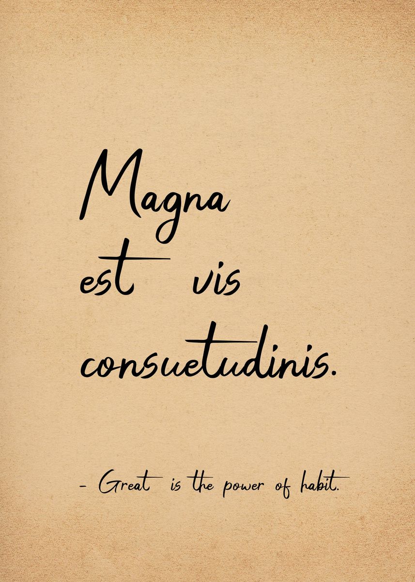 'Latin Quote Great Power' Poster, picture, metal print, paint by Jovana ...