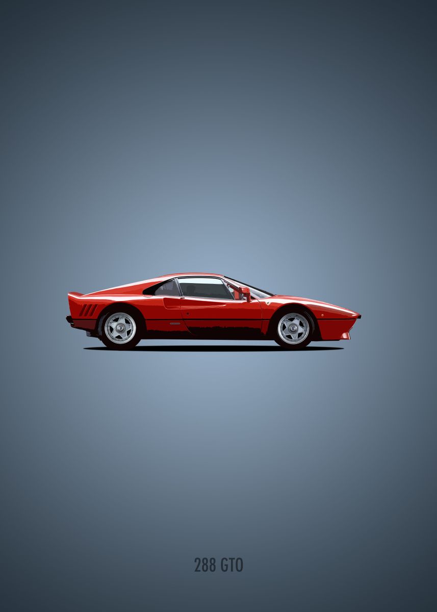 'Ferrari 288 GTO' Poster, picture, metal print, paint by Full Throttle ...