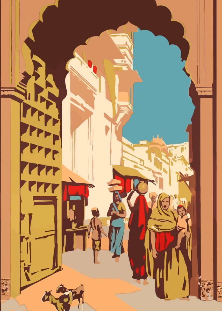 'Vintage Travel Ads India' Poster, picture, metal print, paint by Don ...