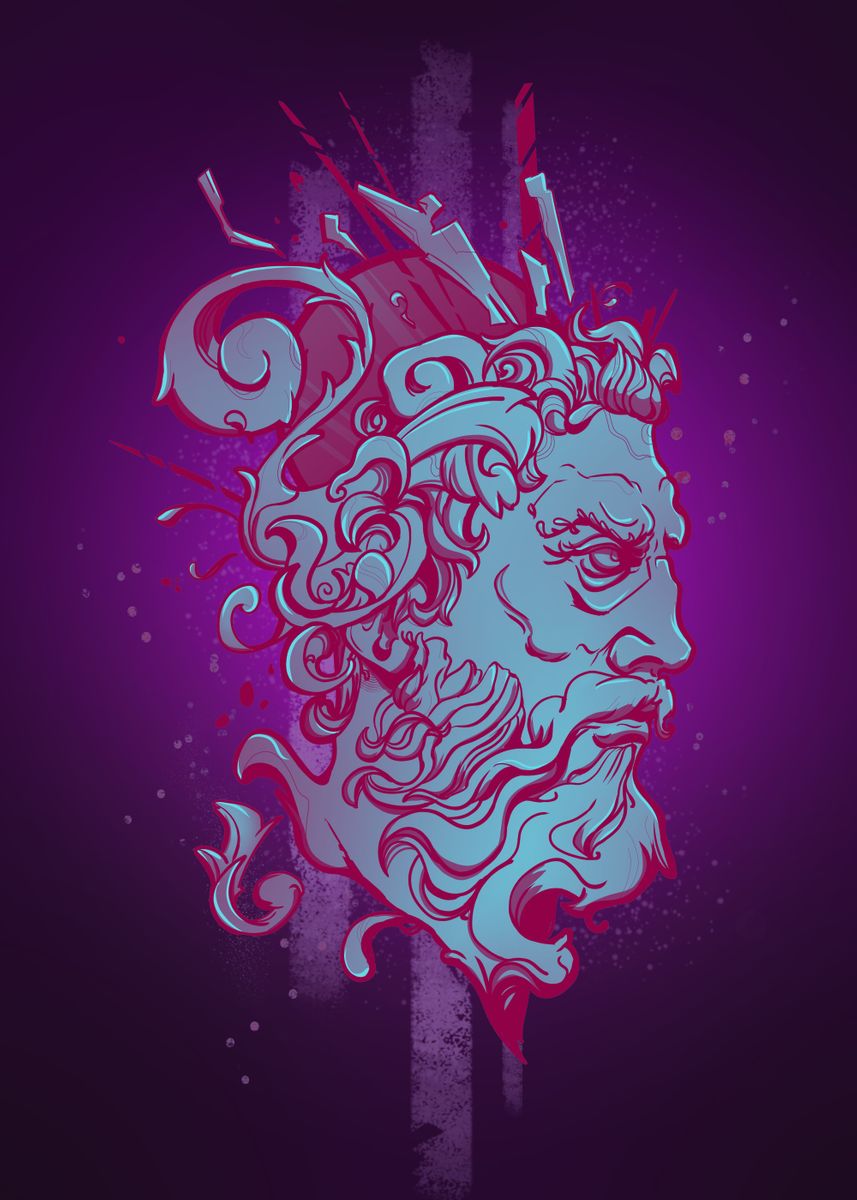 'Greek Statue Vaporwave' Poster by Atanas Popovski | Displate