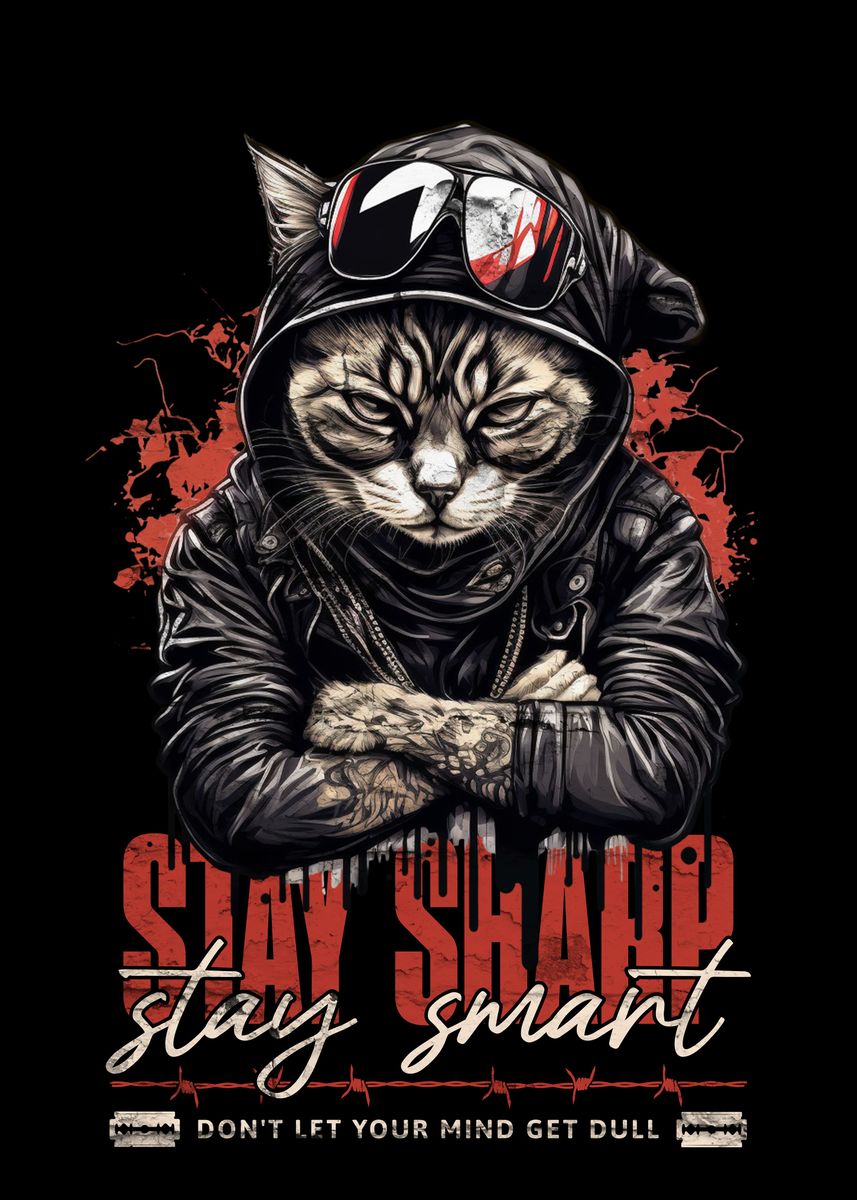 'Cat' Poster, picture, metal print, paint by Cool Worker | Displate