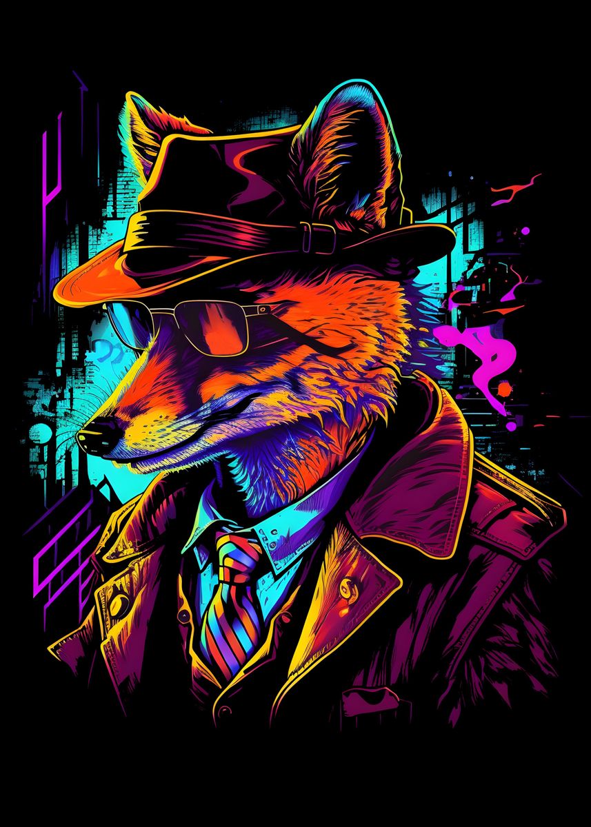 'Red Fox Gang Leader Poster' Poster, picture, metal print, paint by ...