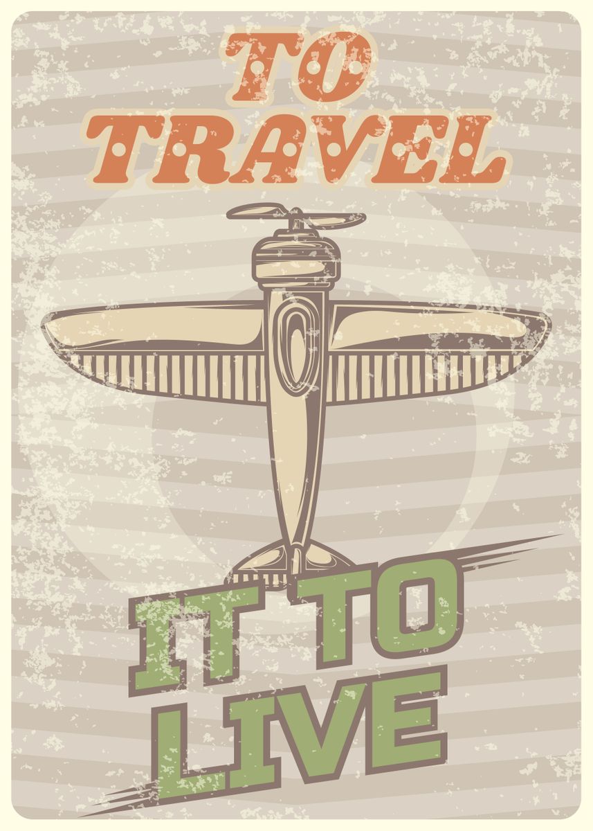 'Retro Travel' Poster, picture, metal print, paint by 3am | Displate