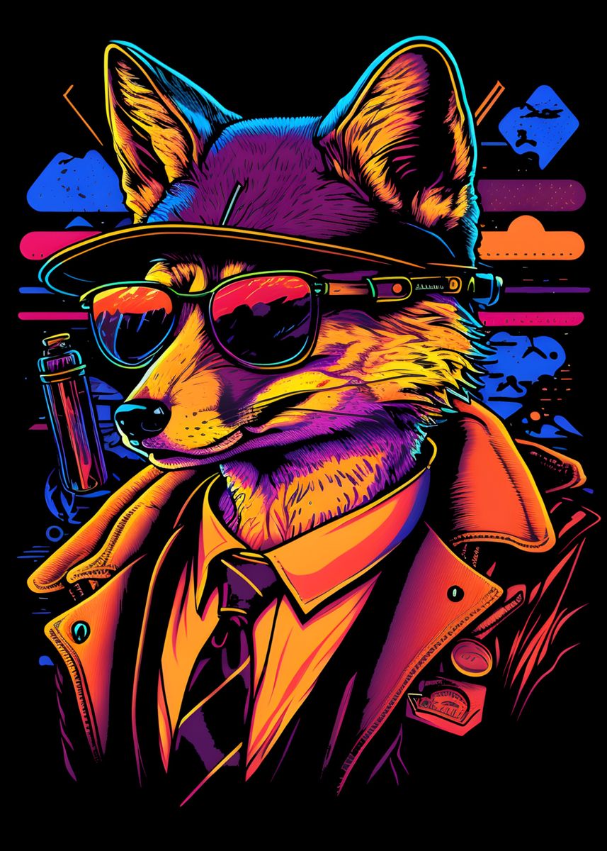 'Red Fox Doctor Gangster' Poster, picture, metal print, paint by Gokan ...