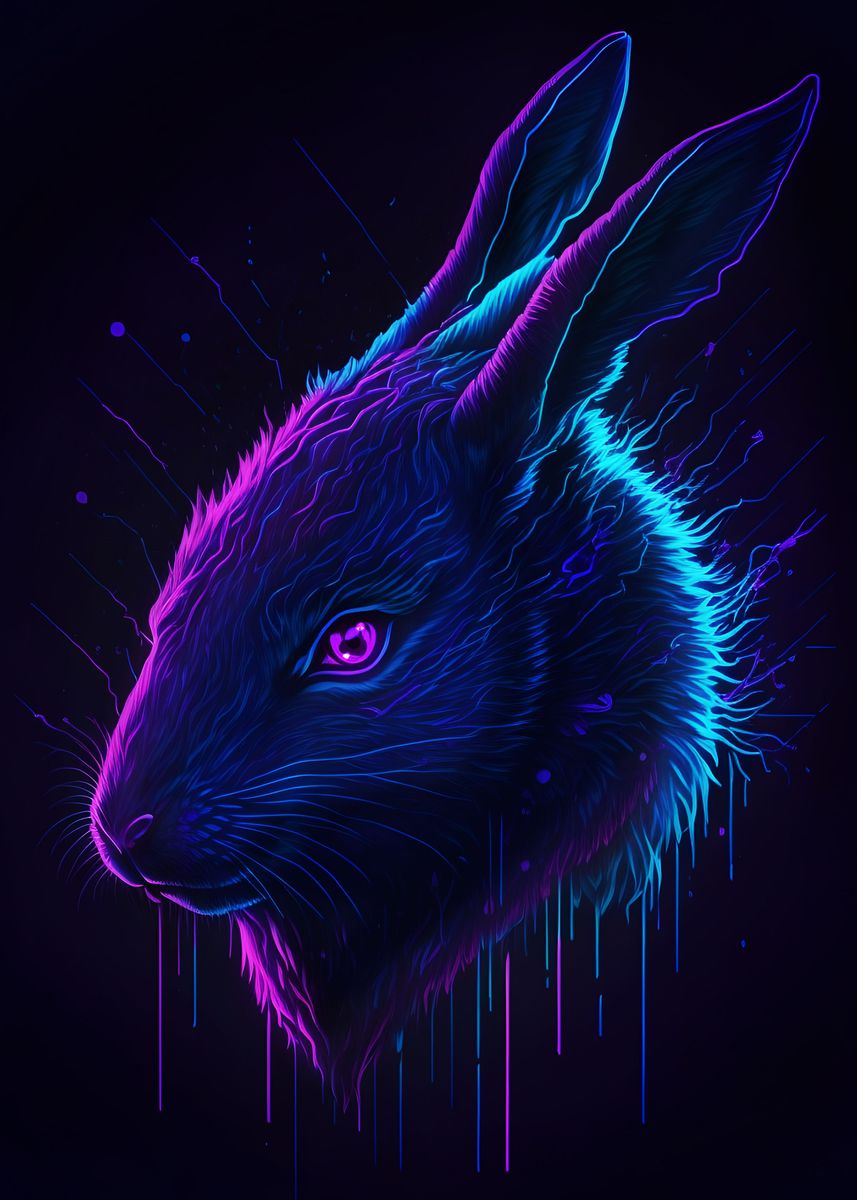 'The Head of a Rabbit ' Poster, picture, metal print, paint by Ryu ...