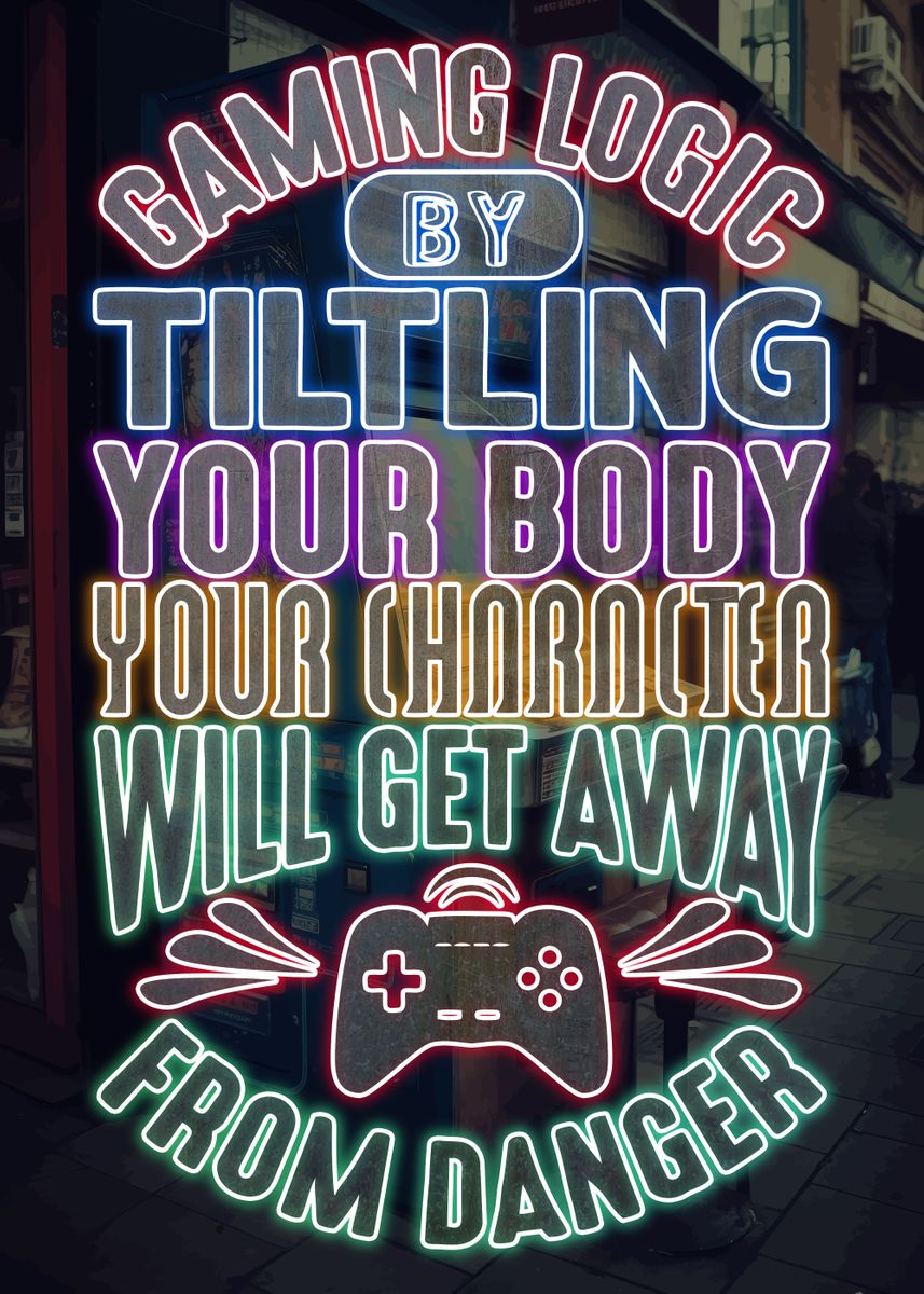 'Gaming Gamer Neon Poster' Poster, picture, metal print, paint by Neon ...