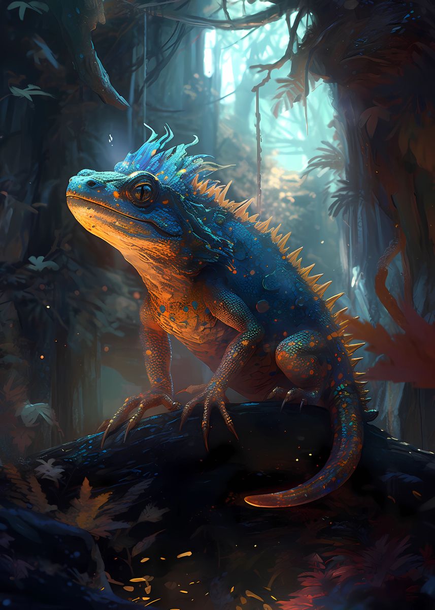 'Salamander Chimerical' Poster, picture, metal print, paint by Joshua ...