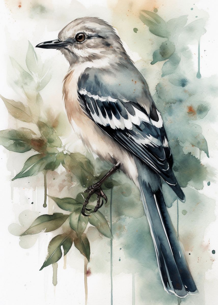 'Forest Mockingbird' Poster, picture, metal print, paint by David Scott ...