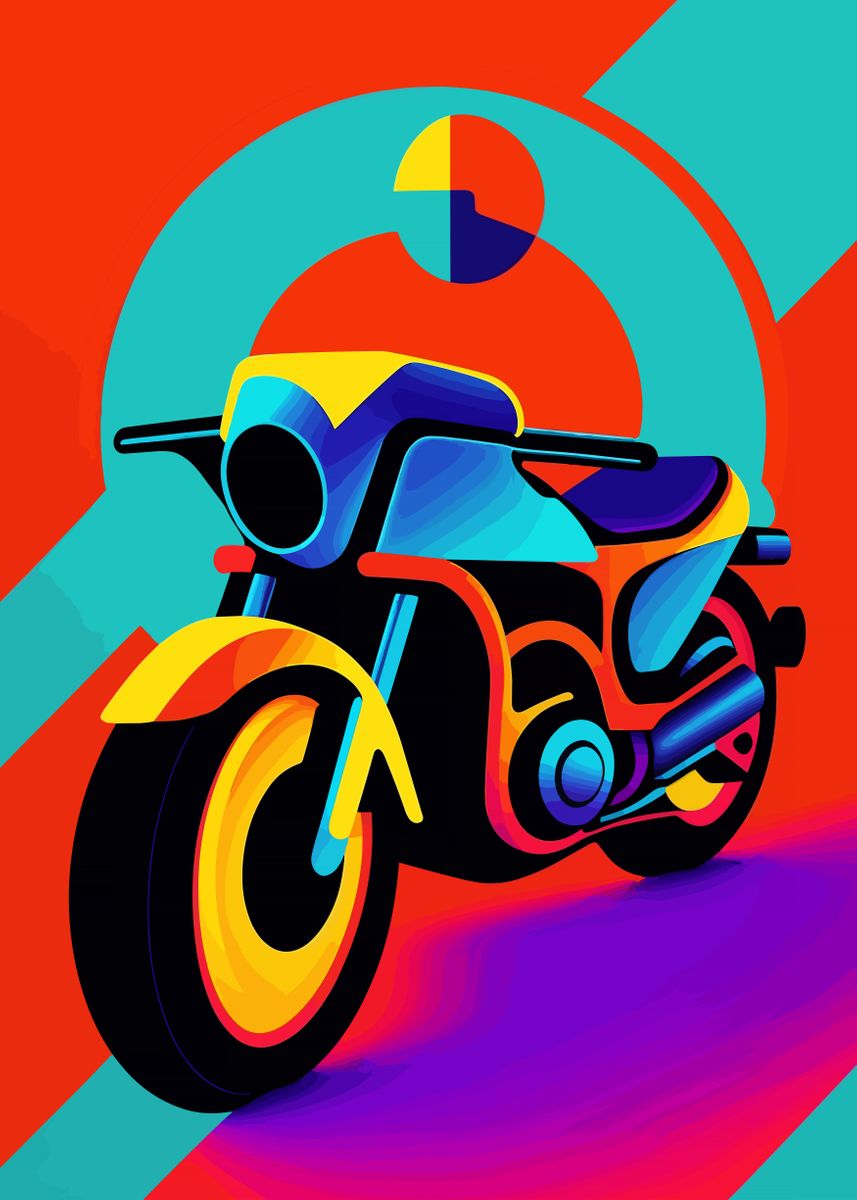 'Abstract Motorcycle Art' Poster, picture, metal print, paint by Art ...