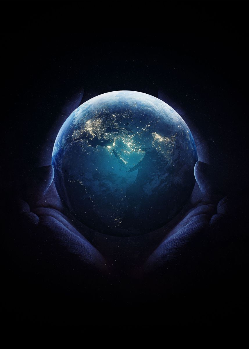 'Holding the Earth' Poster, picture, metal print, paint by Cosmin ...