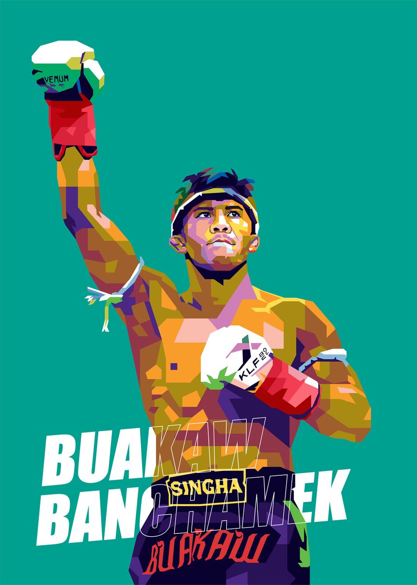 'Buakaw Banchamek ' Poster, picture, metal print, paint by Indra | Displate