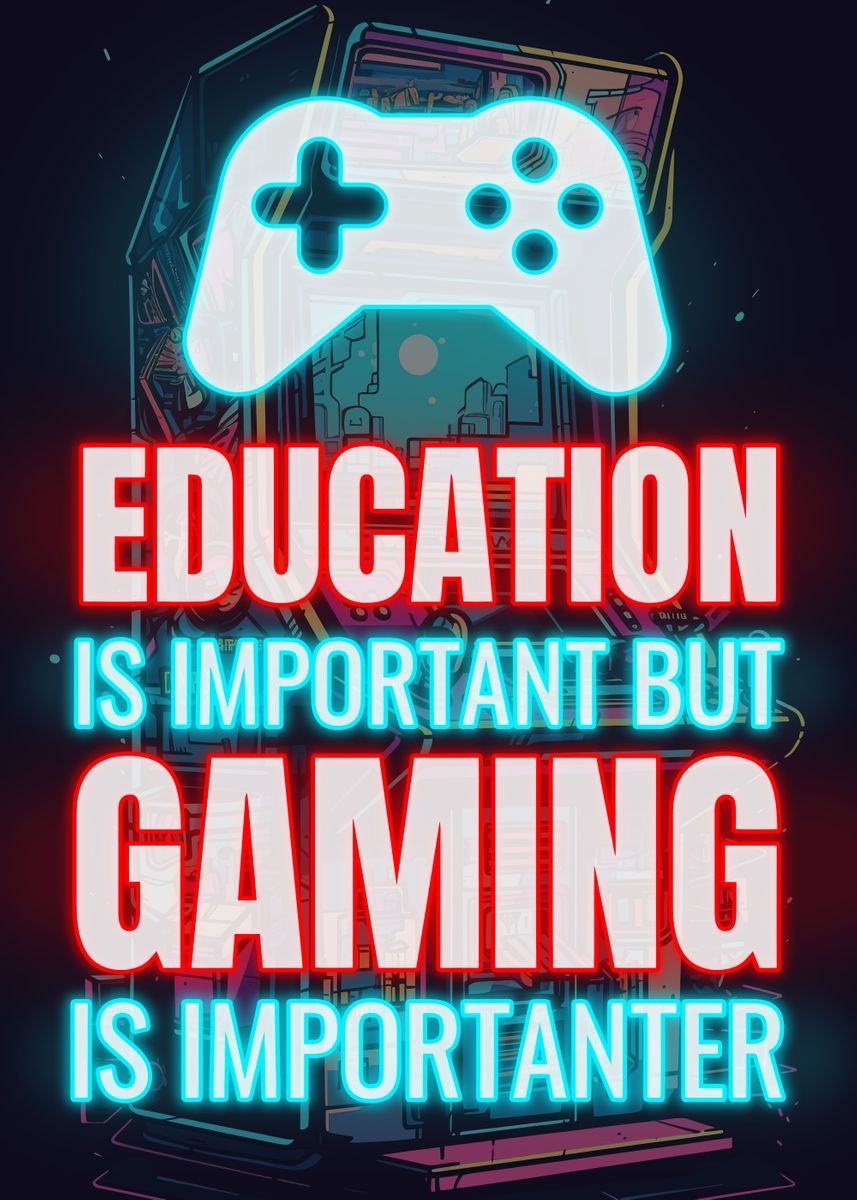 'Gaming Gamer Neon Poster' Poster, picture, metal print, paint by Neon ...