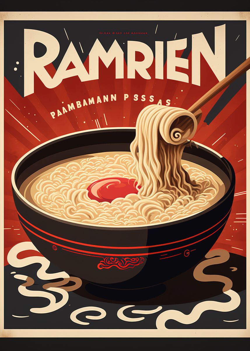 'ramen noodles' Poster, picture, metal print, paint by lanem anda ...