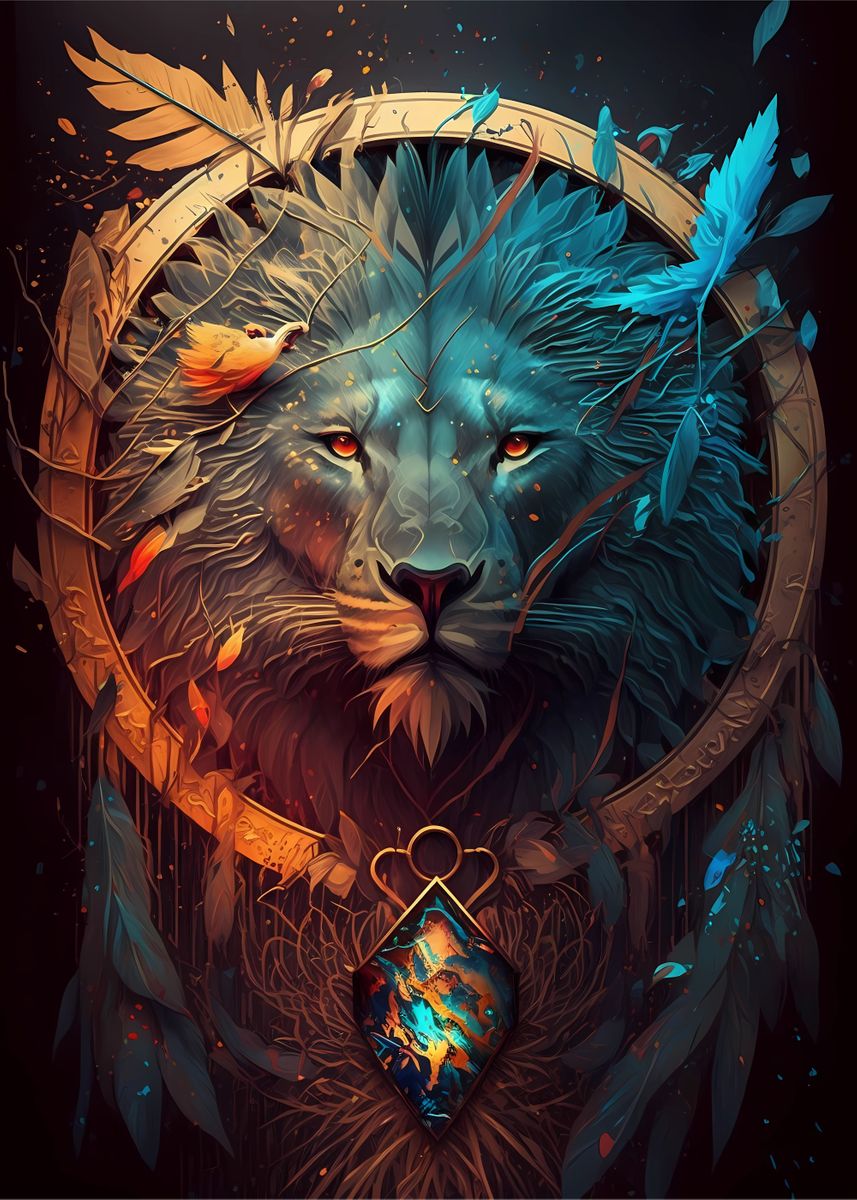 'Lion Magical realm' Poster, picture, metal print, paint by Breanna ...