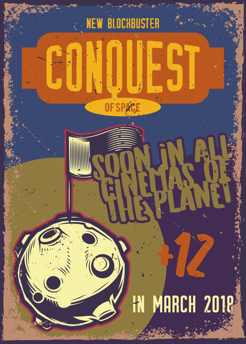 'Retro Conquest' Poster, picture, metal print, paint by 3am | Displate