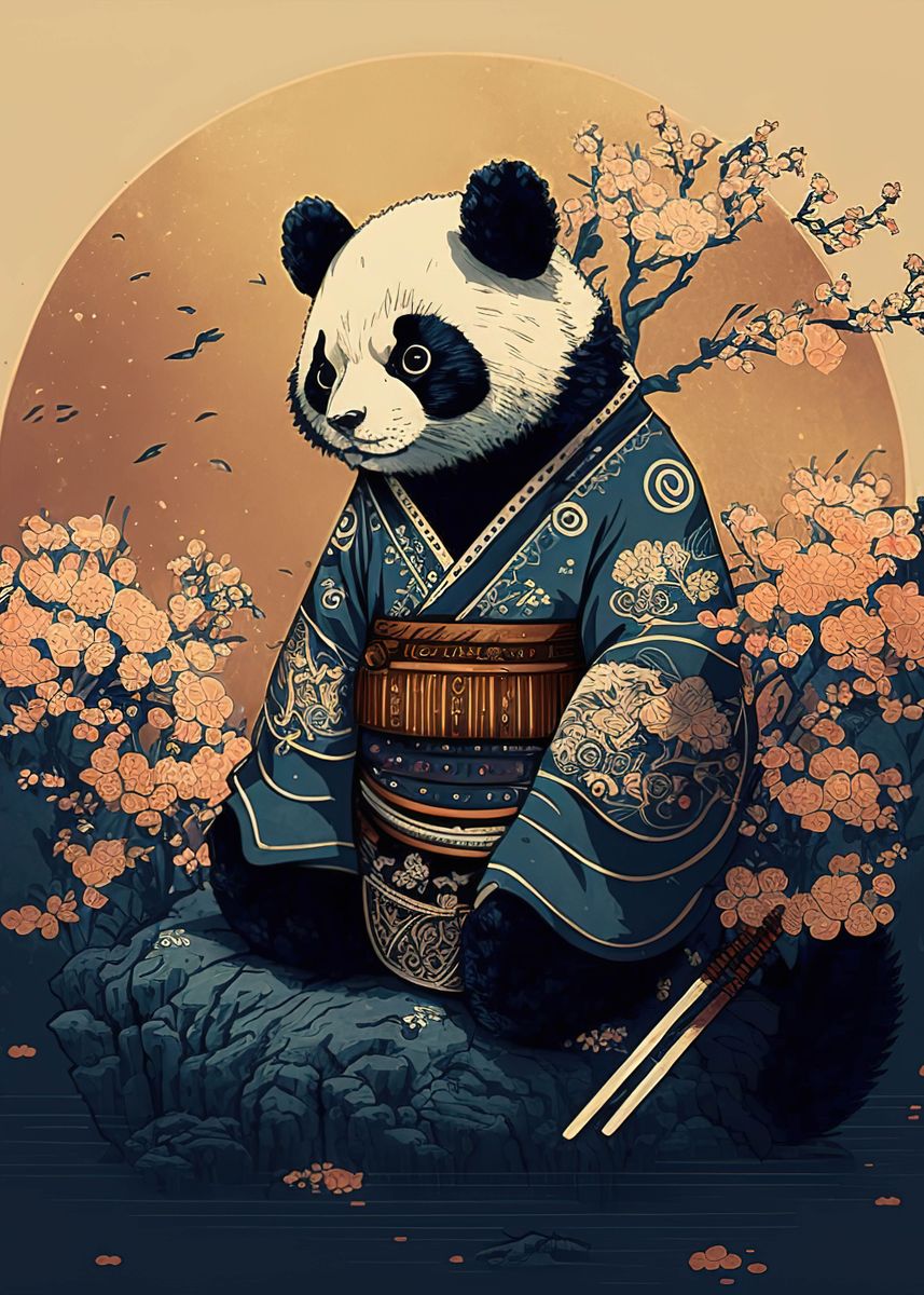 'panda bamboo japan' Poster, picture, metal print, paint by Hari ...