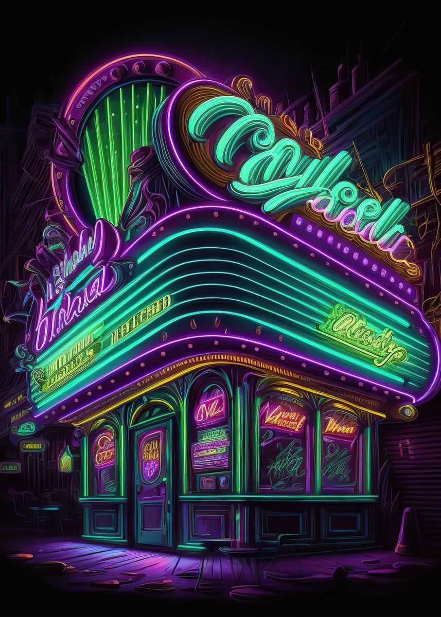'neon art' Poster, picture, metal print, paint by Anime Poster | Displate