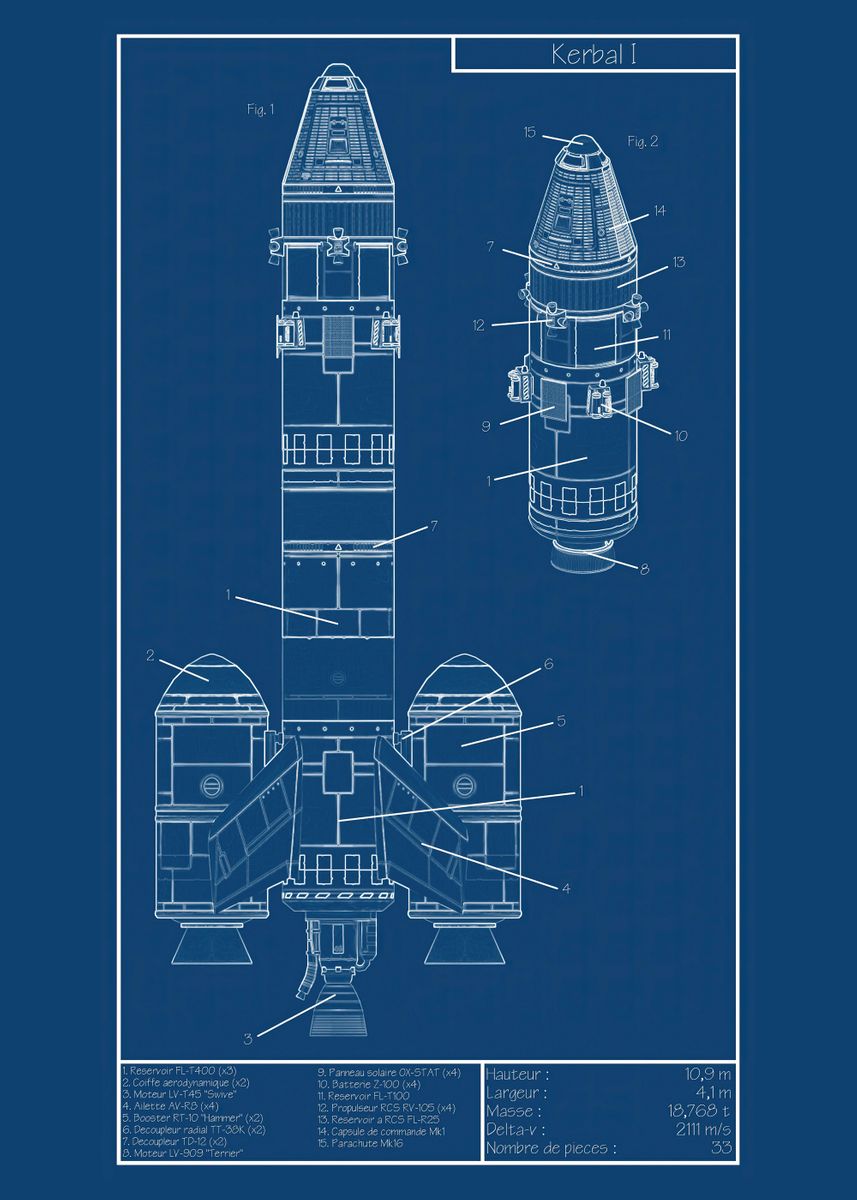 'Space Blueprint' Poster, picture, metal print, paint by One Piece Top ...