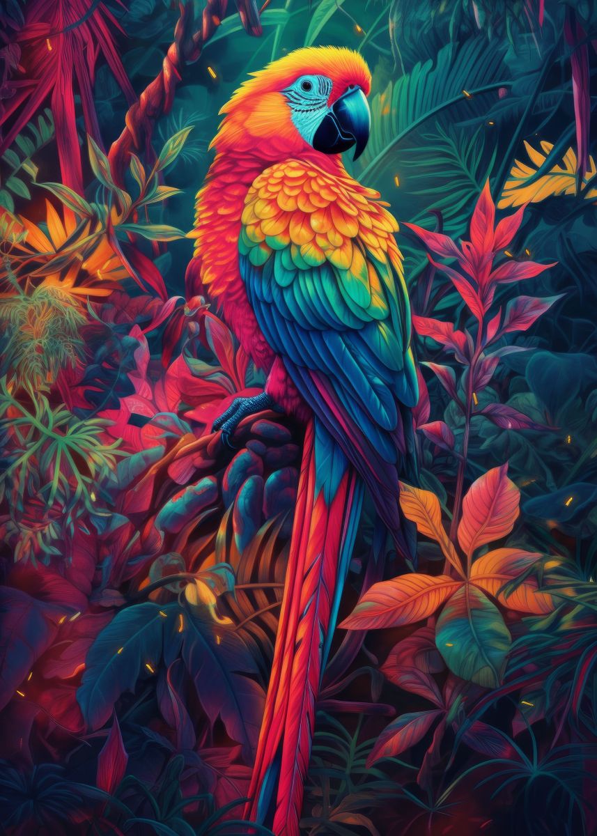 'Psychedelic Jungle' Poster, picture, metal print, paint by BnWDesigner ...