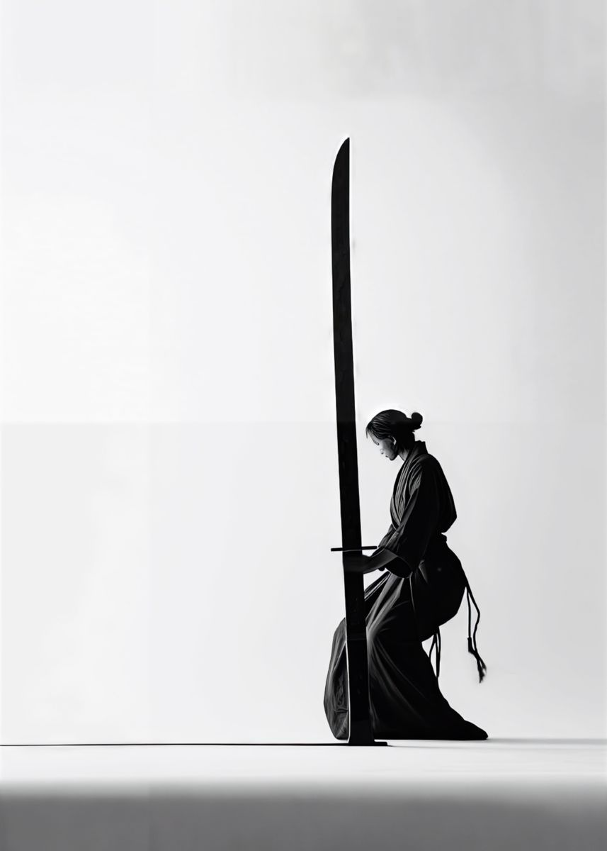 'Japanese Woman Sword Art' Poster by Mitoka | Displate