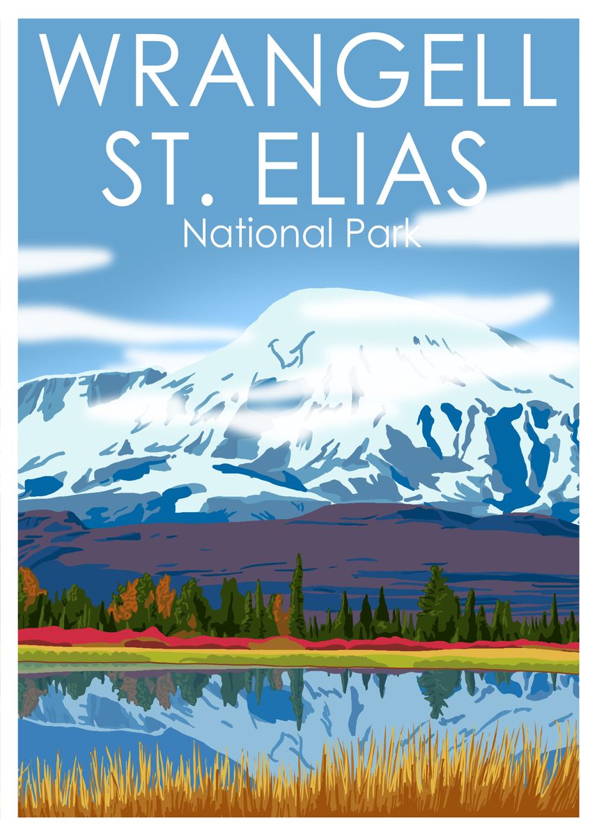'Wrangell St Elias' Poster, picture, metal print, paint by OmegaArt ...