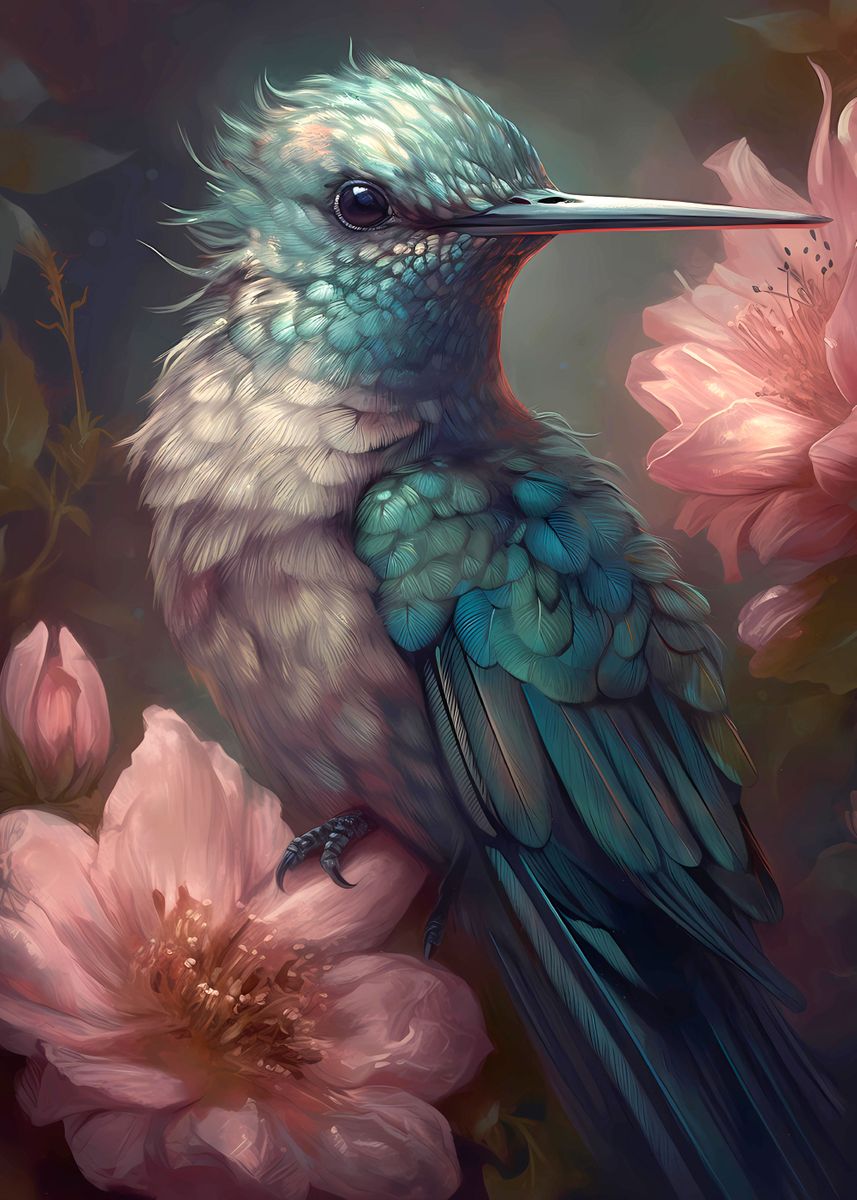 'Hummingbird Mystical being' Poster, picture, metal print, paint by ...