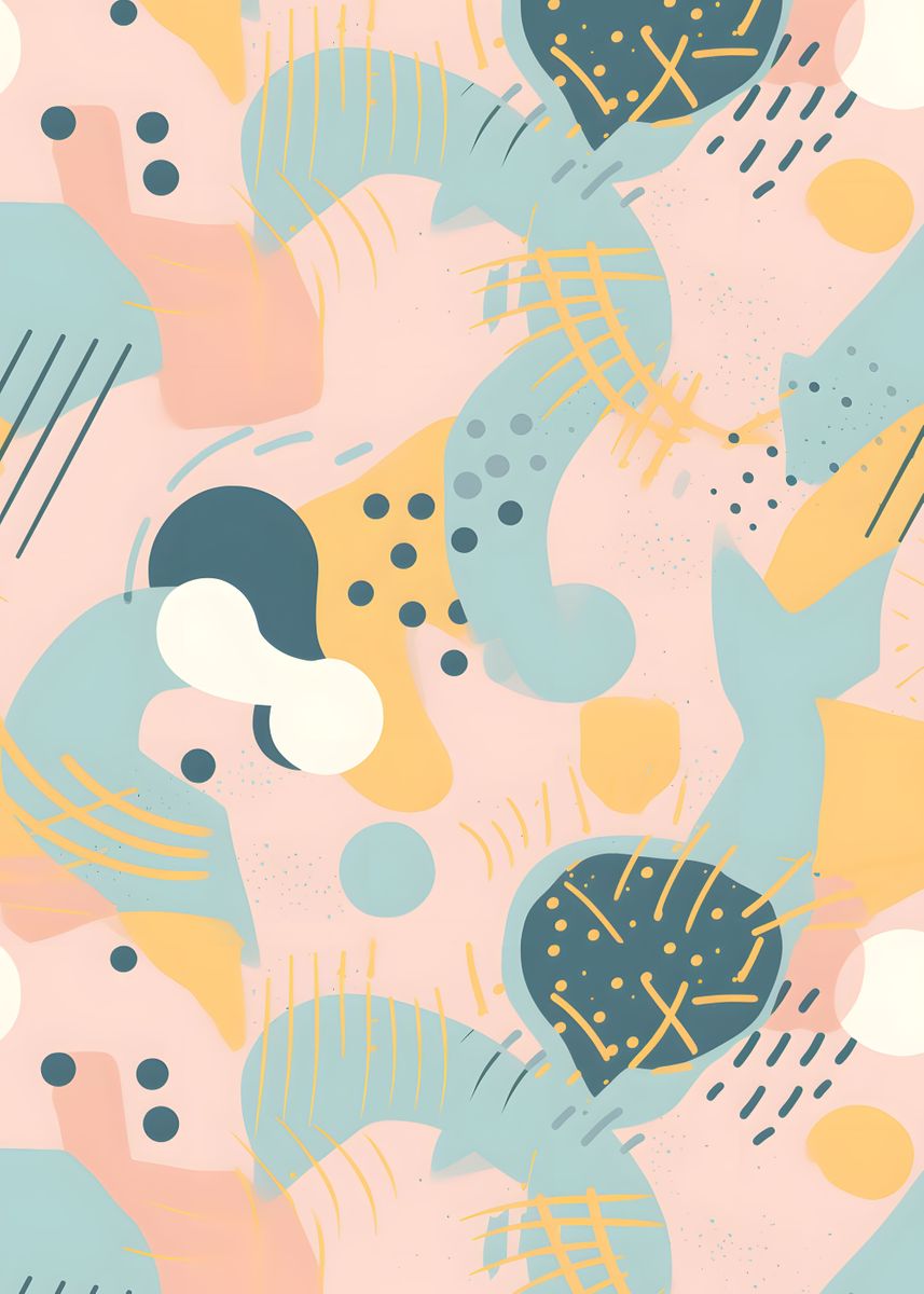 'Pastel Abstraction' Poster, picture, metal print, paint by Hatless ...