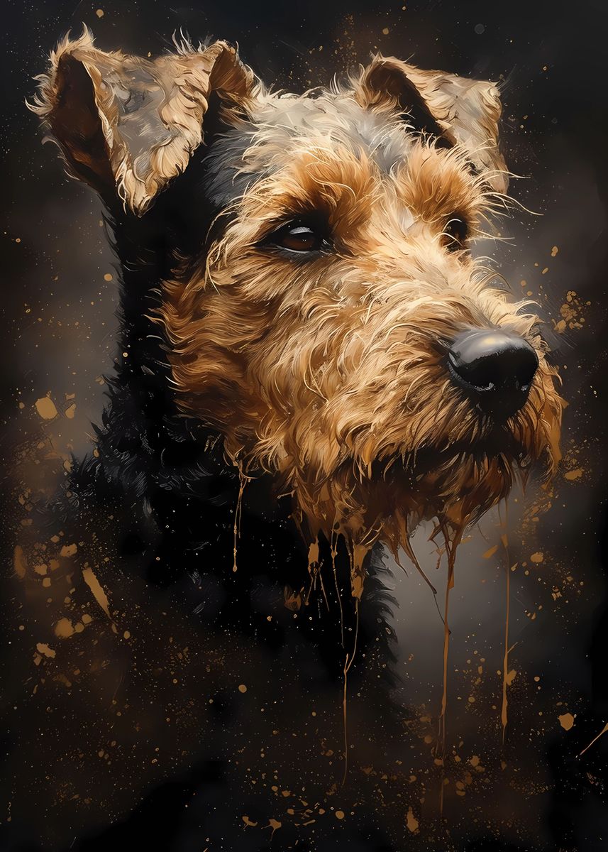 'Welsh Terrier Dog Precious' Poster, picture, metal print, paint by ...