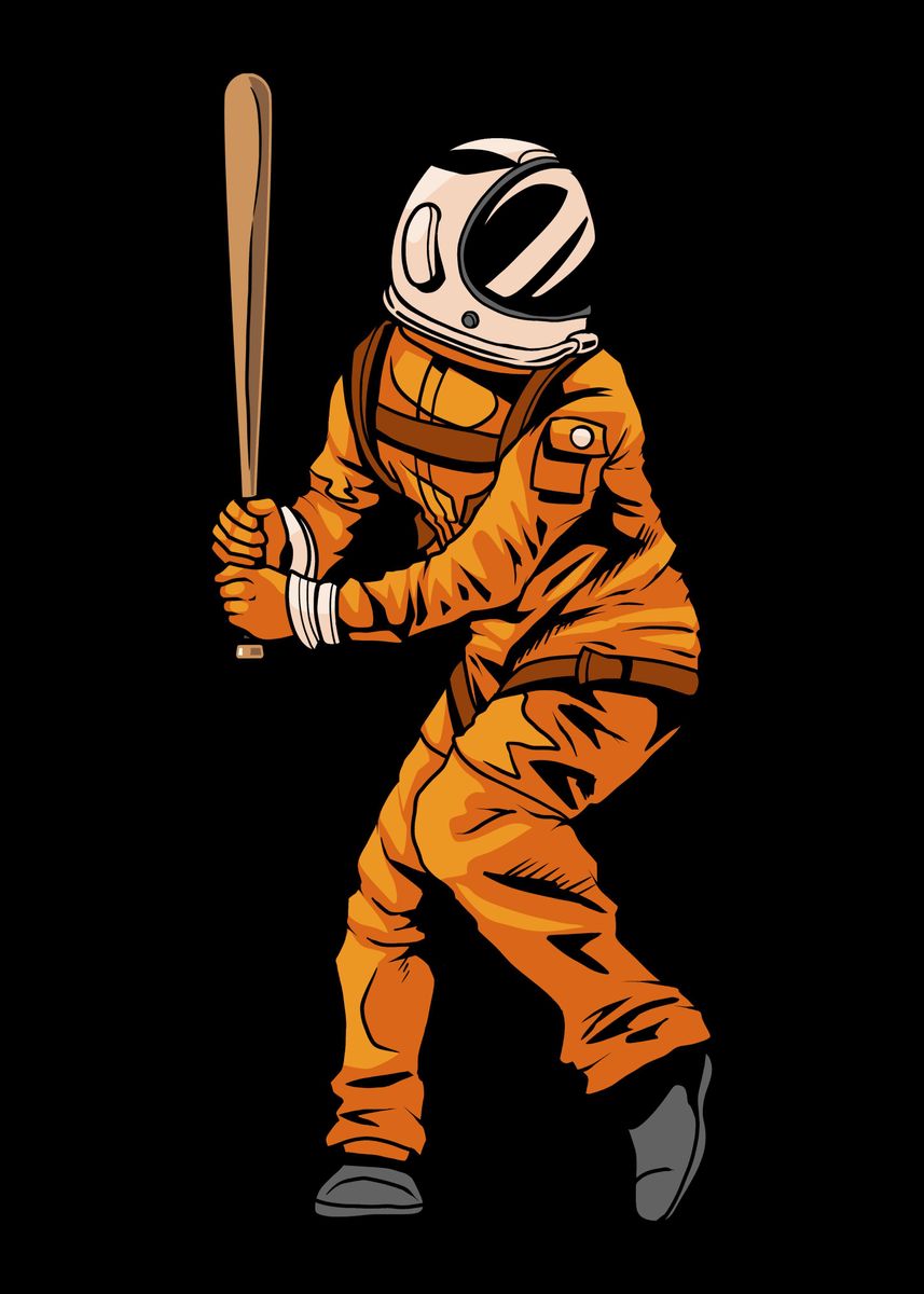 'Baseball Baseballer' Poster, picture, metal print, paint by ...