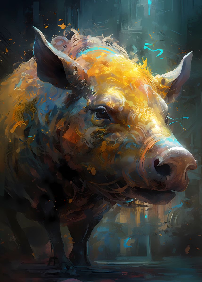 'Pig Enchanted place' Poster by Joshua World | Displate