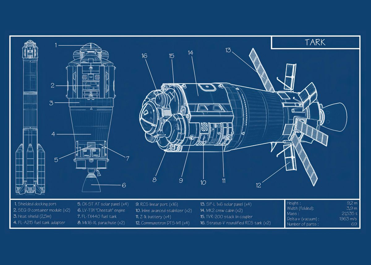 'Space Blueprint' Poster by One Piece Top Gun | Displate