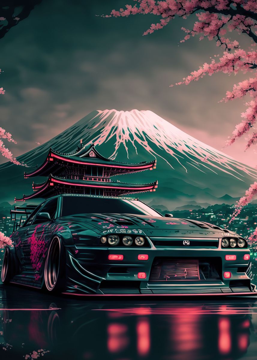 'Nissan S15 Silvia Sakura' Poster, picture, metal print, paint by ...