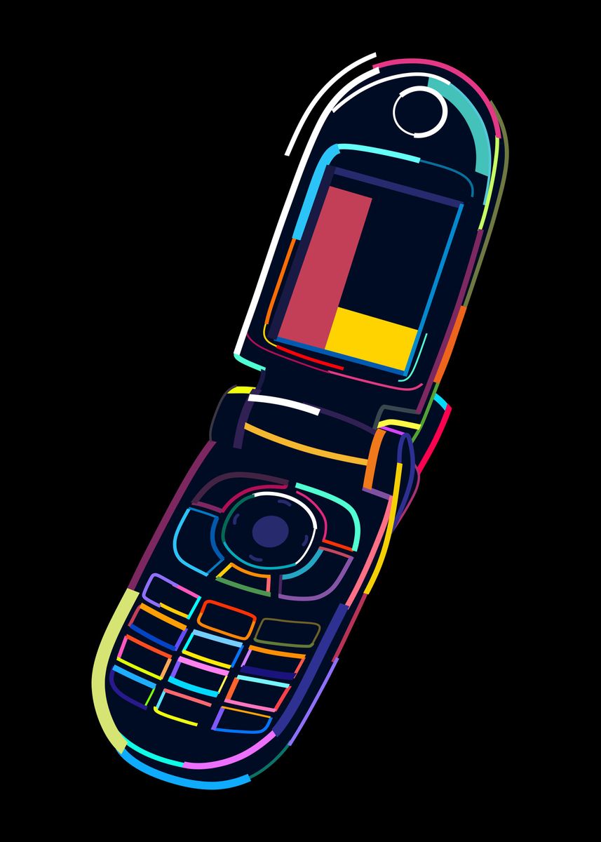 'Vintage flip phone' Poster, picture, metal print, paint by Le Duc Hiep ...