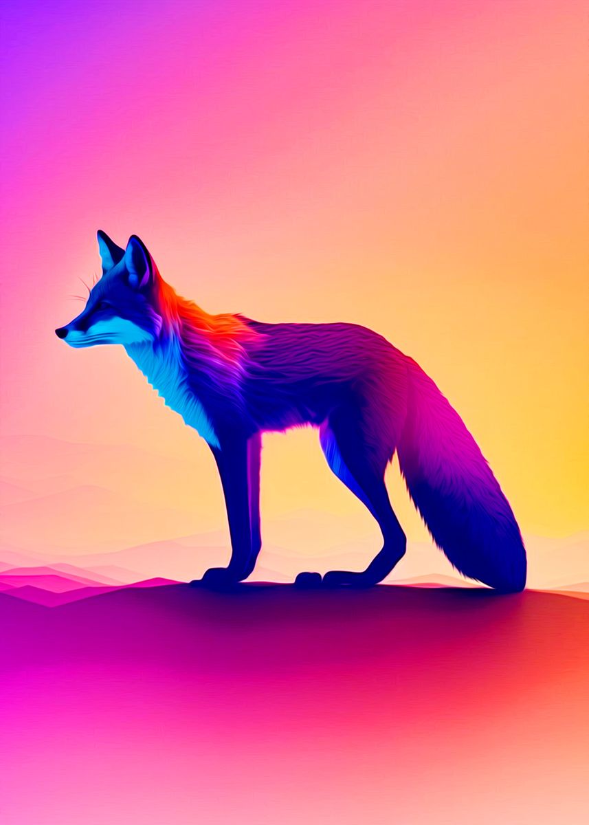 'Colorful Fox' Poster, picture, metal print, paint by Antaru Kisaru ...