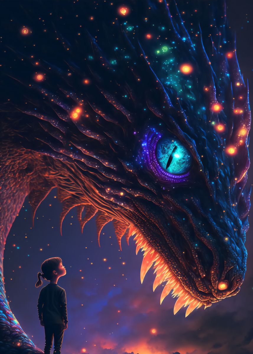 'Fantasy Space Dragon' Poster, picture, metal print, paint by Creative ...