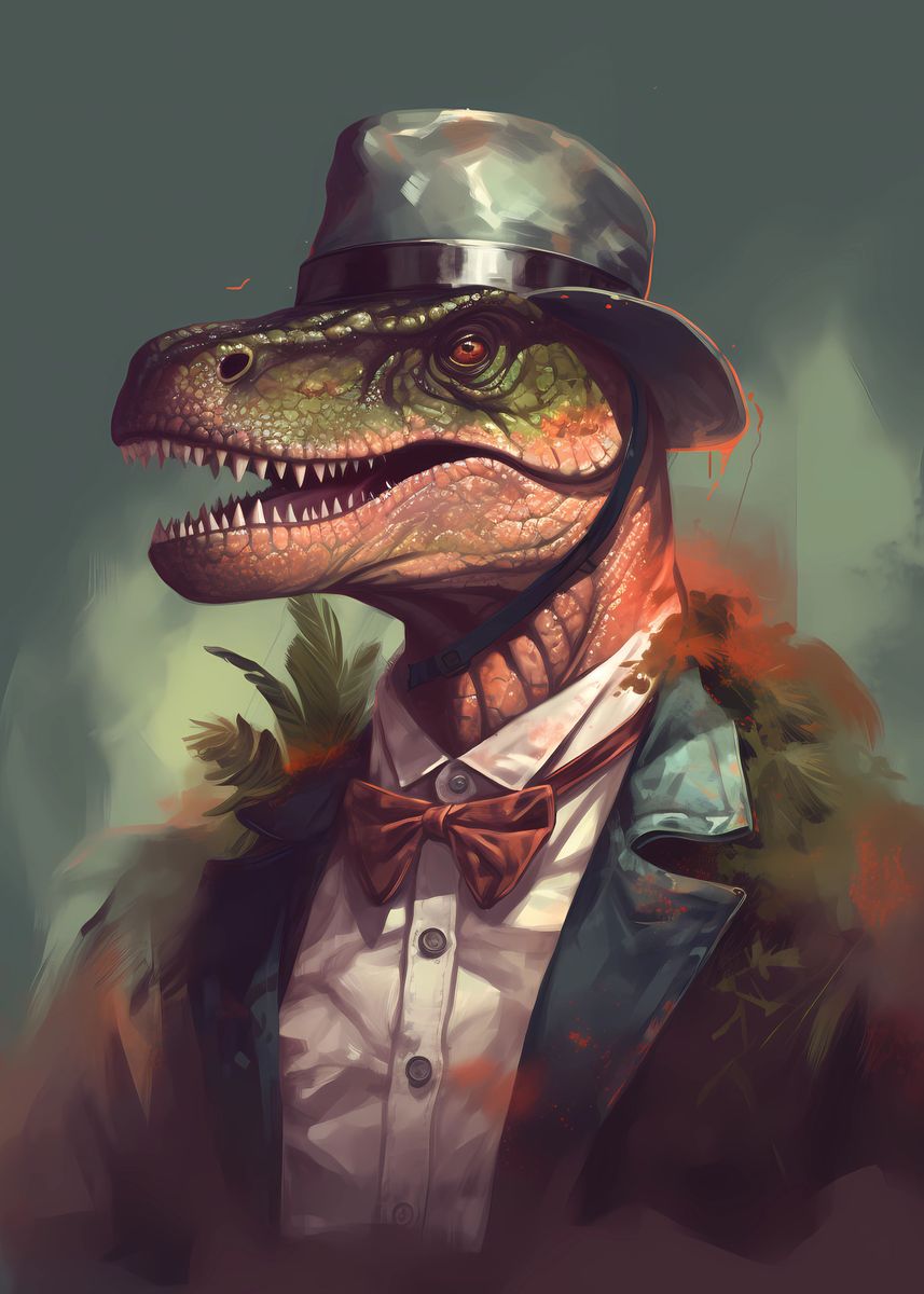 'T rex' Poster, picture, metal print, paint by Shangri La Studio | Displate