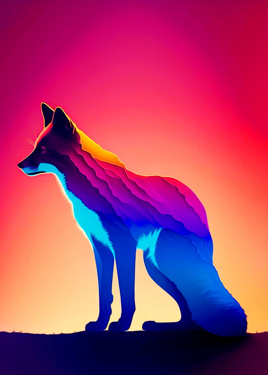 'Colorful Fox' Poster by Antaru Kisaru | Displate