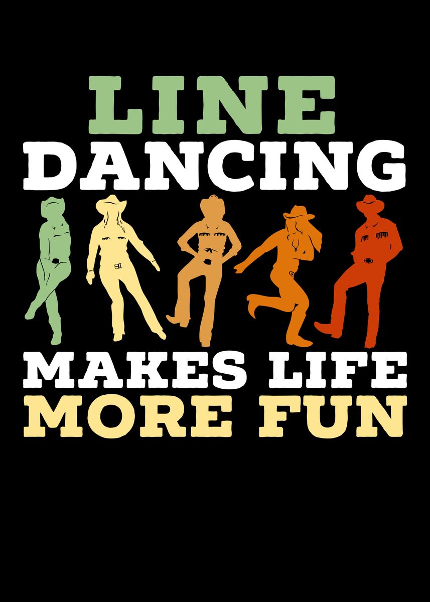 'Line Dancing' Poster, picture, metal print, paint by NAO | Displate