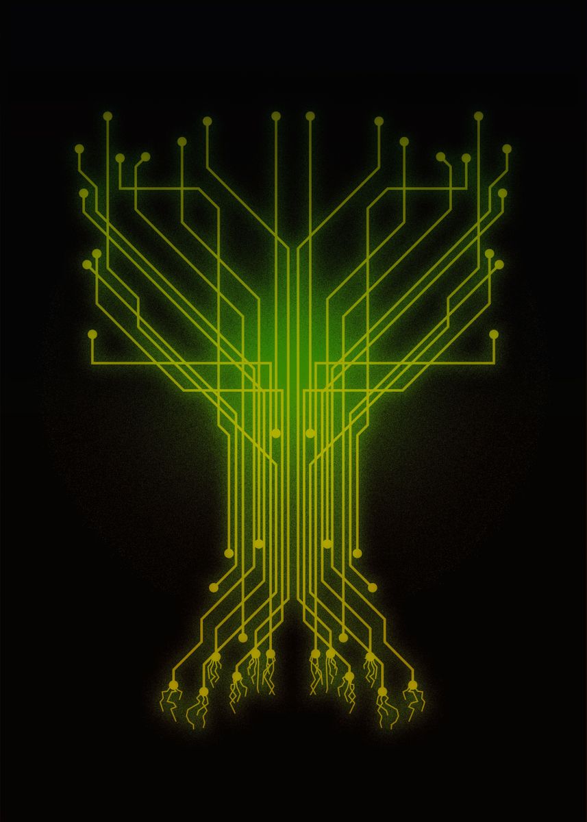 'Electronic Digital Tree' Poster, picture, metal print, paint by ...
