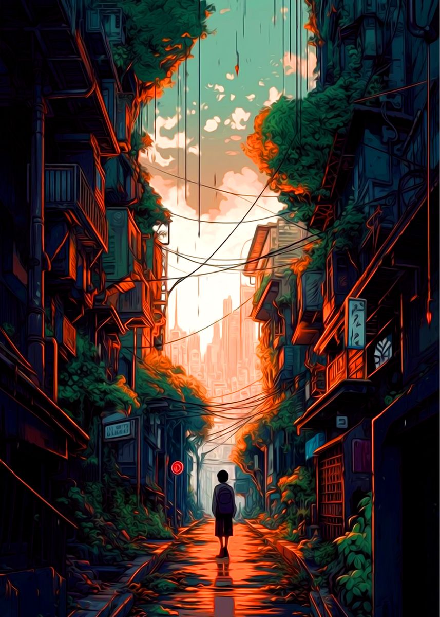 'Anime Landscape' Poster, picture, metal print, paint by Renko Anmie ...