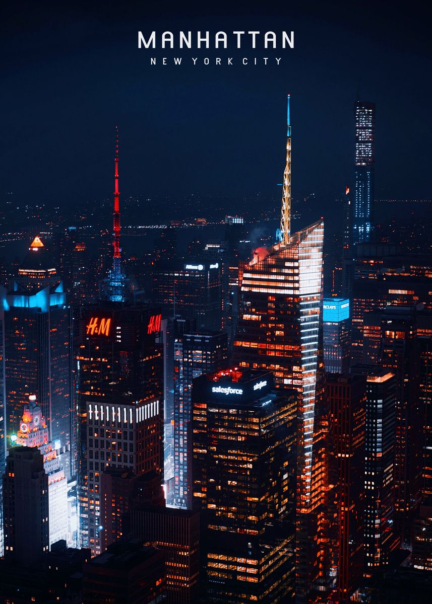 'Manhattan ' Poster, picture, metal print, paint by Explore Universe ...