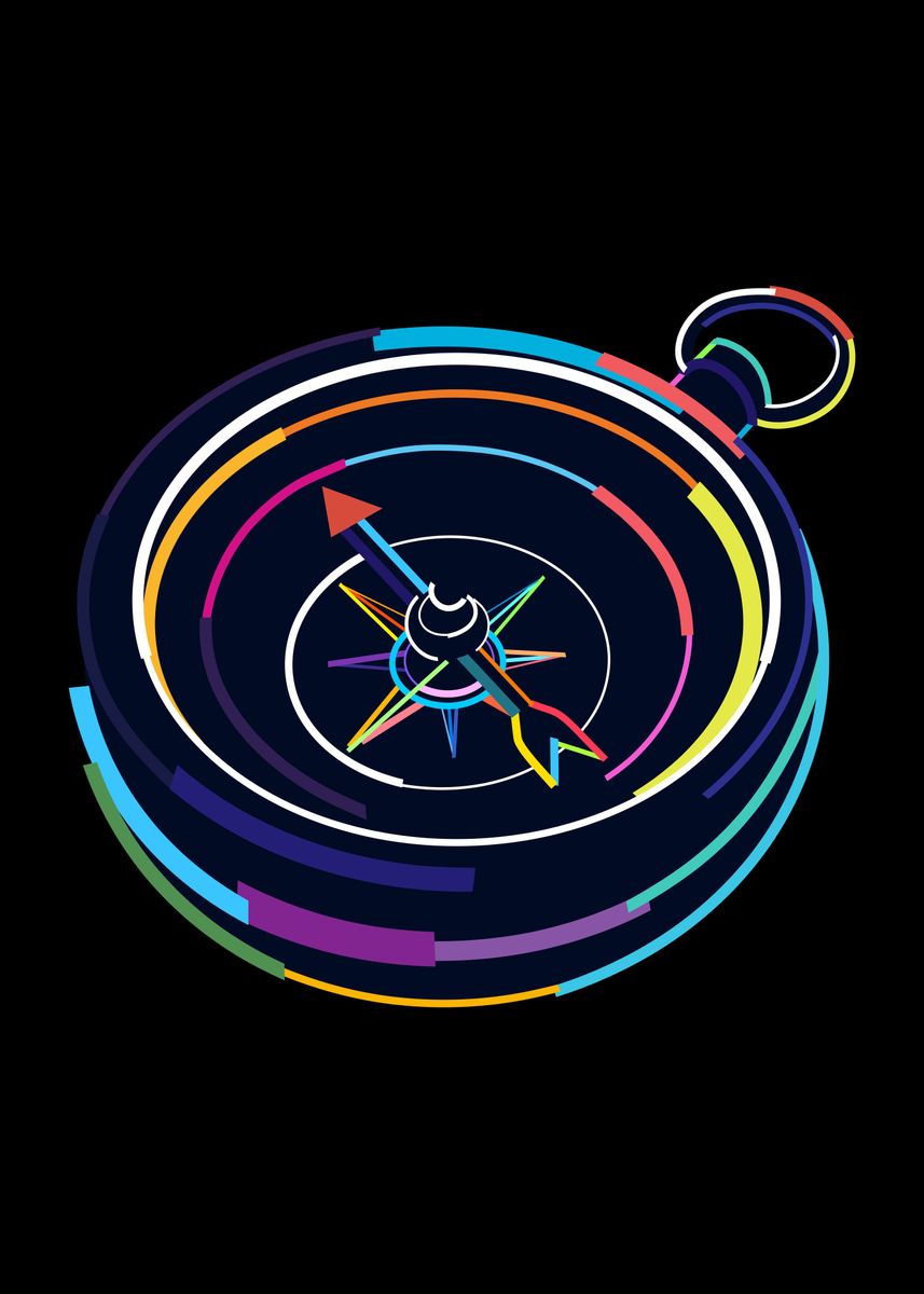 'Vintage compass in retro' Poster, picture, metal print, paint by Le ...