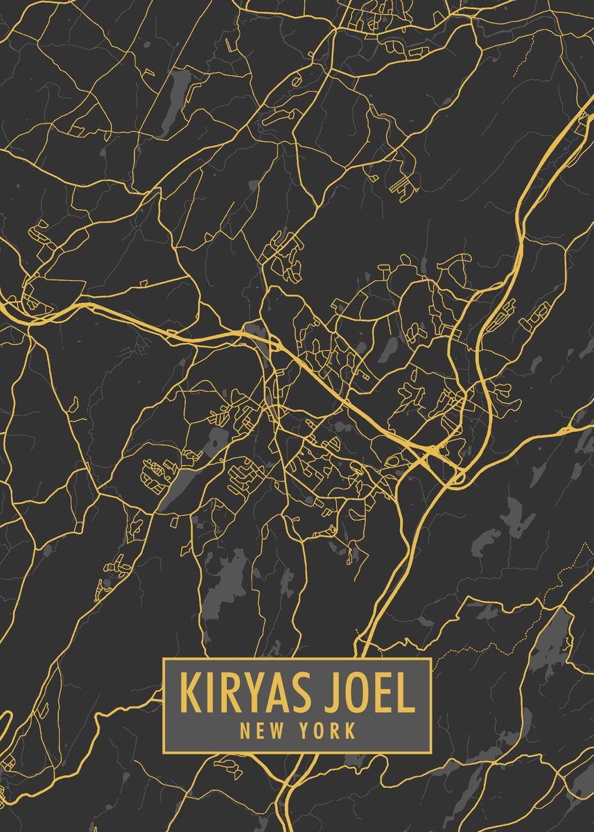 'Kiryas Joel Map' Poster, picture, metal print, paint by Miracle Studio ...