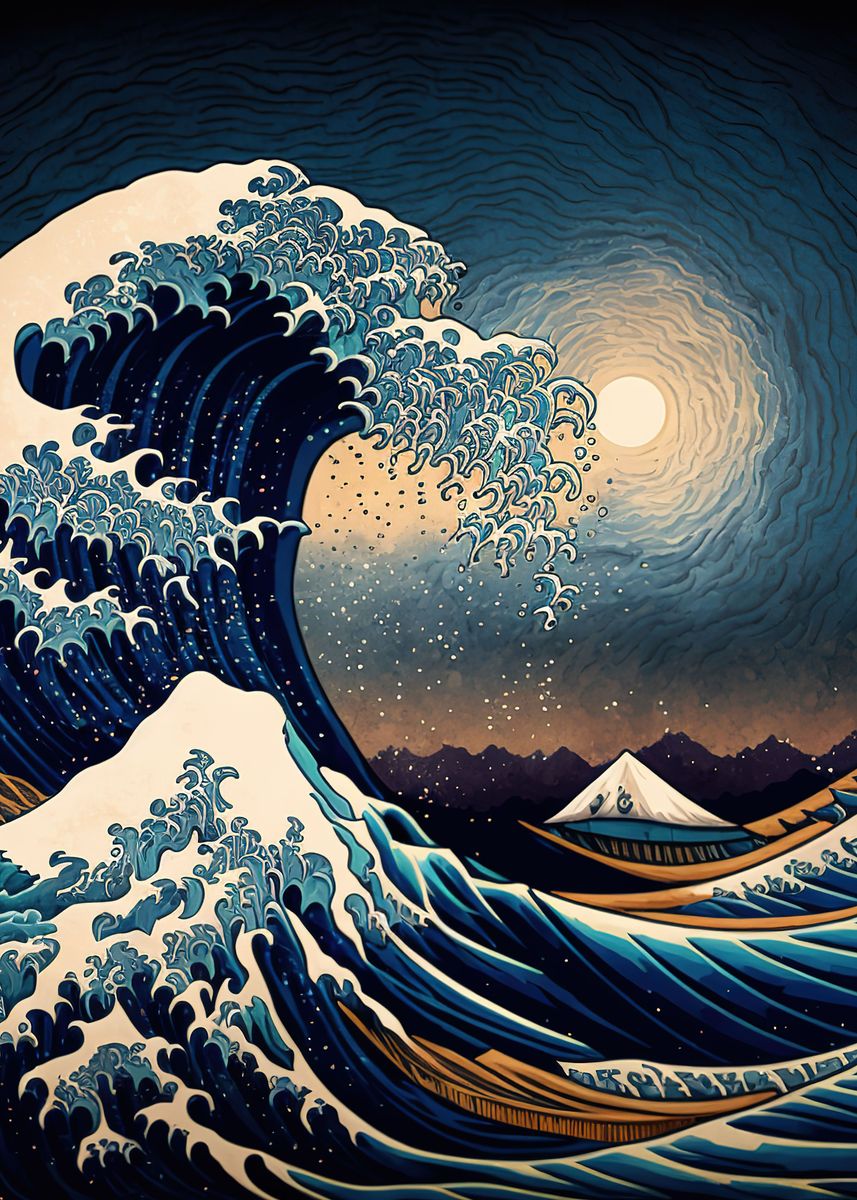 'Great wave off Kanagawa' Poster, picture, metal print, paint by King ...