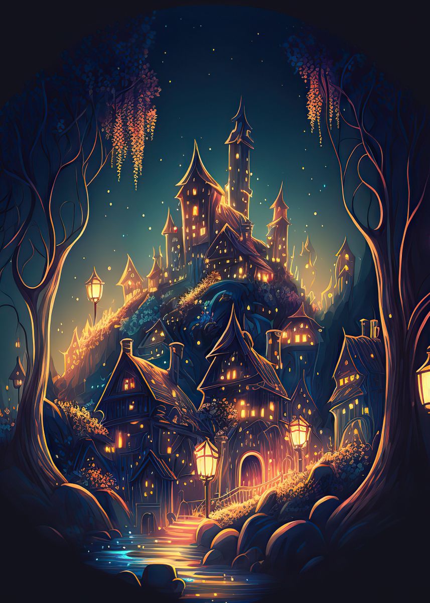 'Castle Landscape' Poster, picture, metal print, paint by Yannis Denton ...