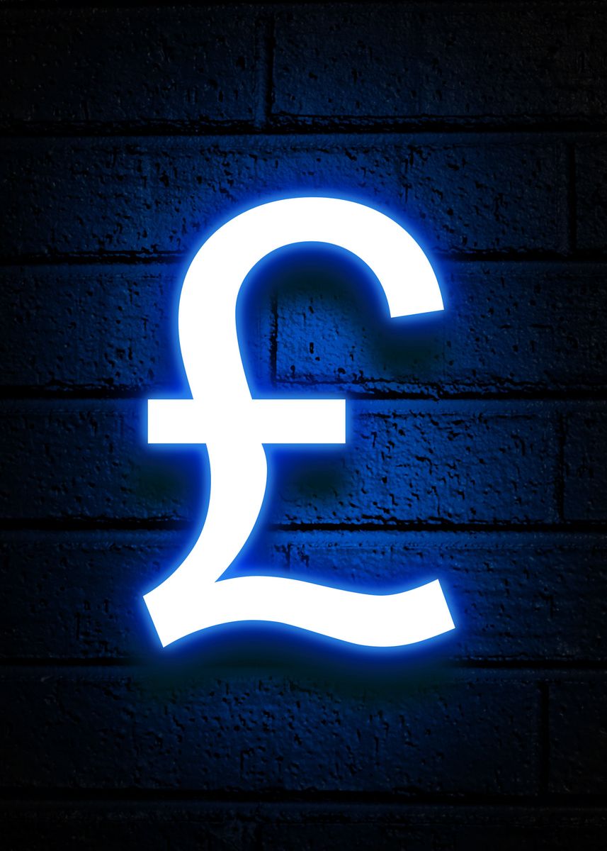 'Pound sign neon' Poster, picture, metal print, paint by Kitty Kit ...