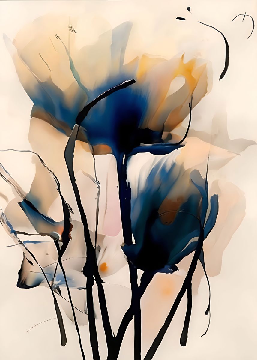 'ABSTRACT FLOWER PAINTING' Poster, picture, metal print, paint by ...